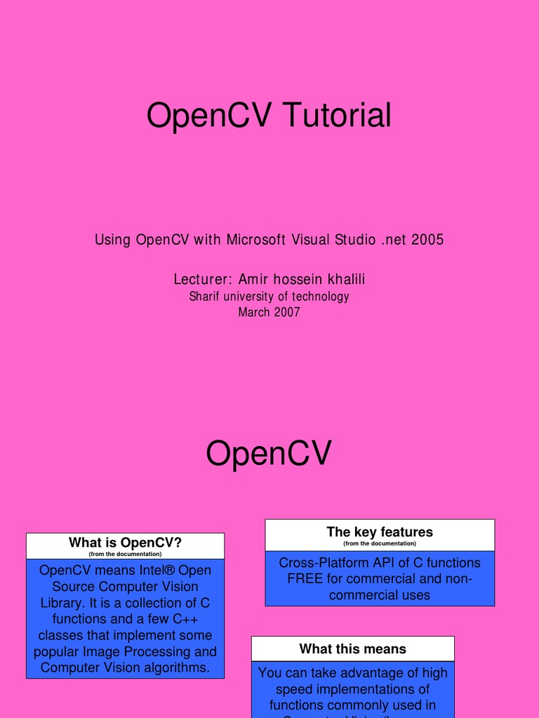 OpenCV Tutorial | PDF