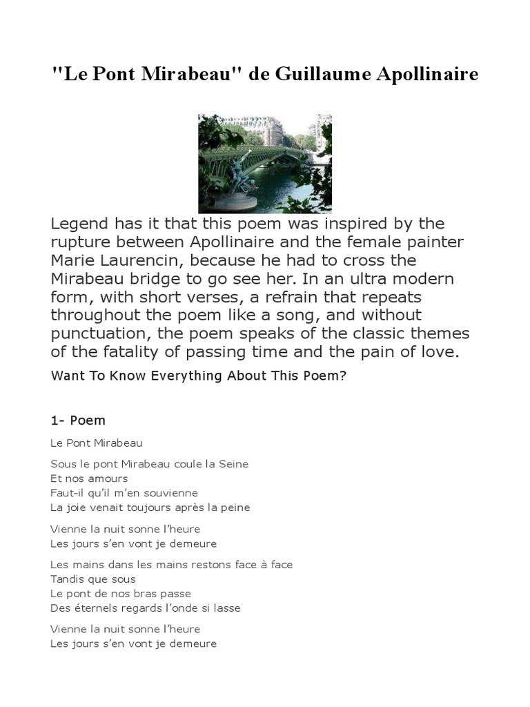 Le Pont Mirabeau | PDF