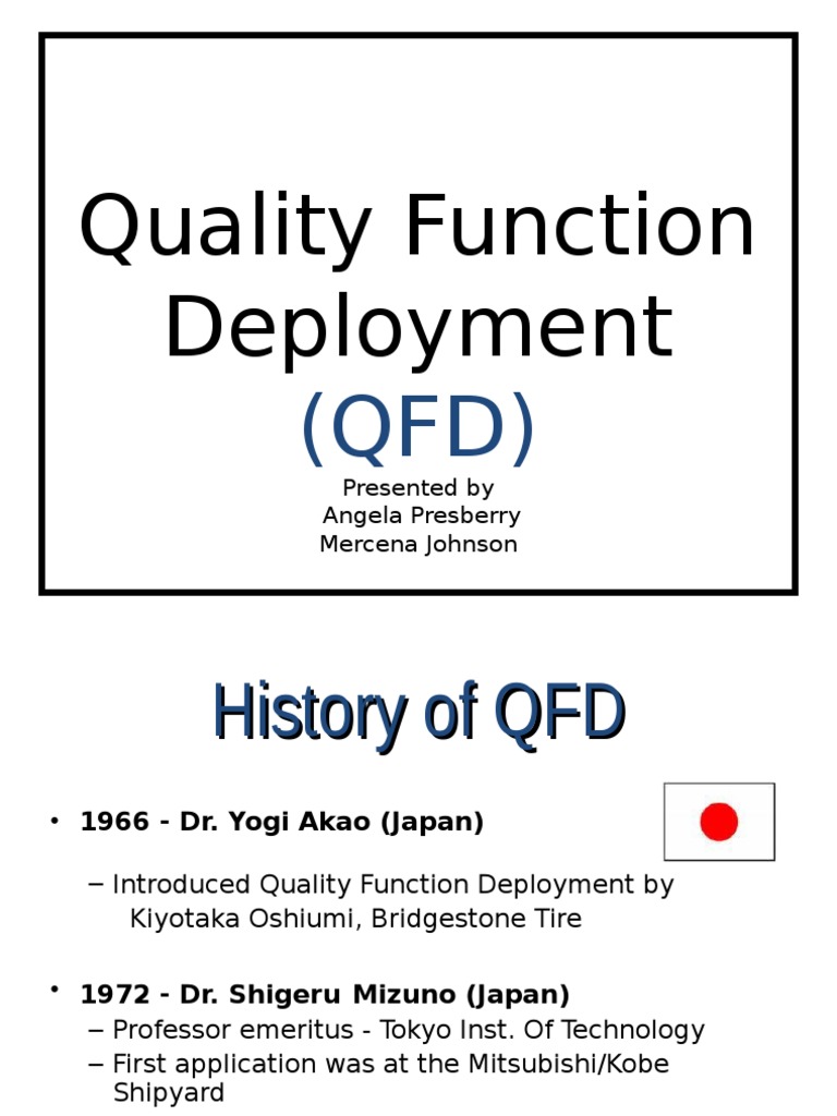 Quality Function Deployment | PDF | Quality (Business) | Production And ...