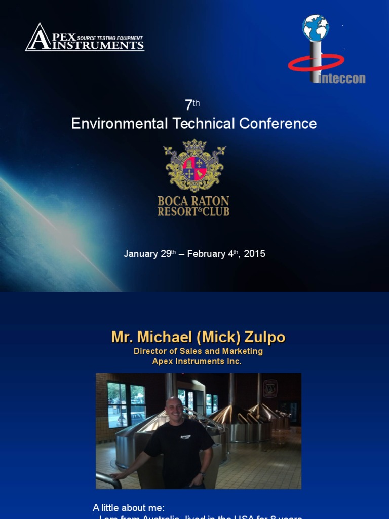 Apex - Inteccon Conference Presentation 2015 Final | PDF | Air Pollution | Calibration