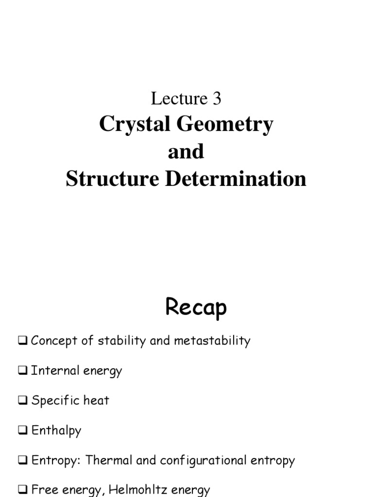 Crystal Geometry and Structure Determination | PDF | Crystal Structure ...