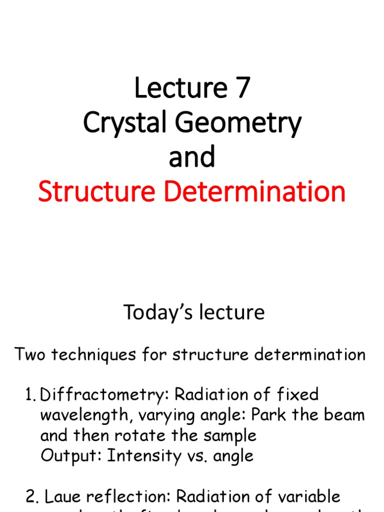 Crystal Geometry And: Structure Determination | PDF | X Ray ...