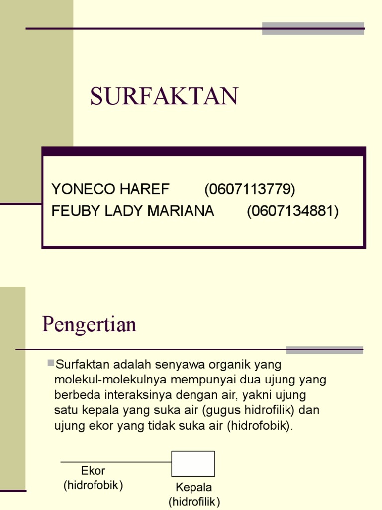 Jenis-jenis Surfaktan dan Proses Pembuatannya | PDF