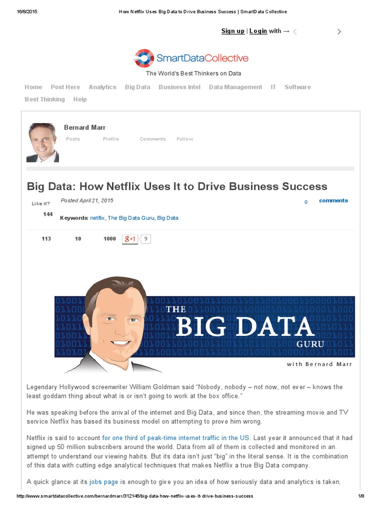 How Netflix Uses Big Data To Drive Business Success - SmartData ...