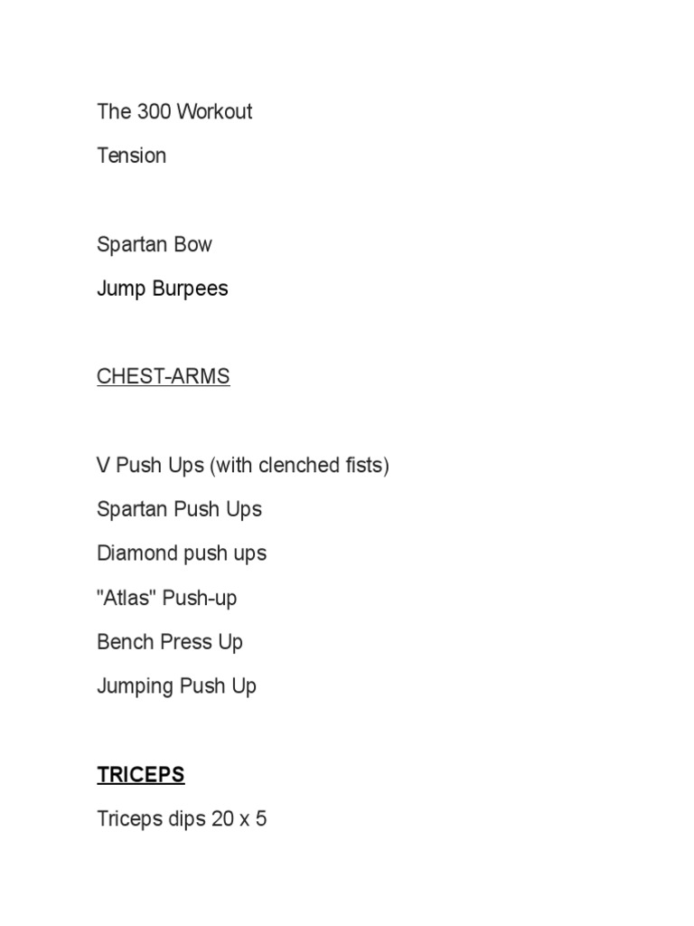 Spartan Push Ups | PDF