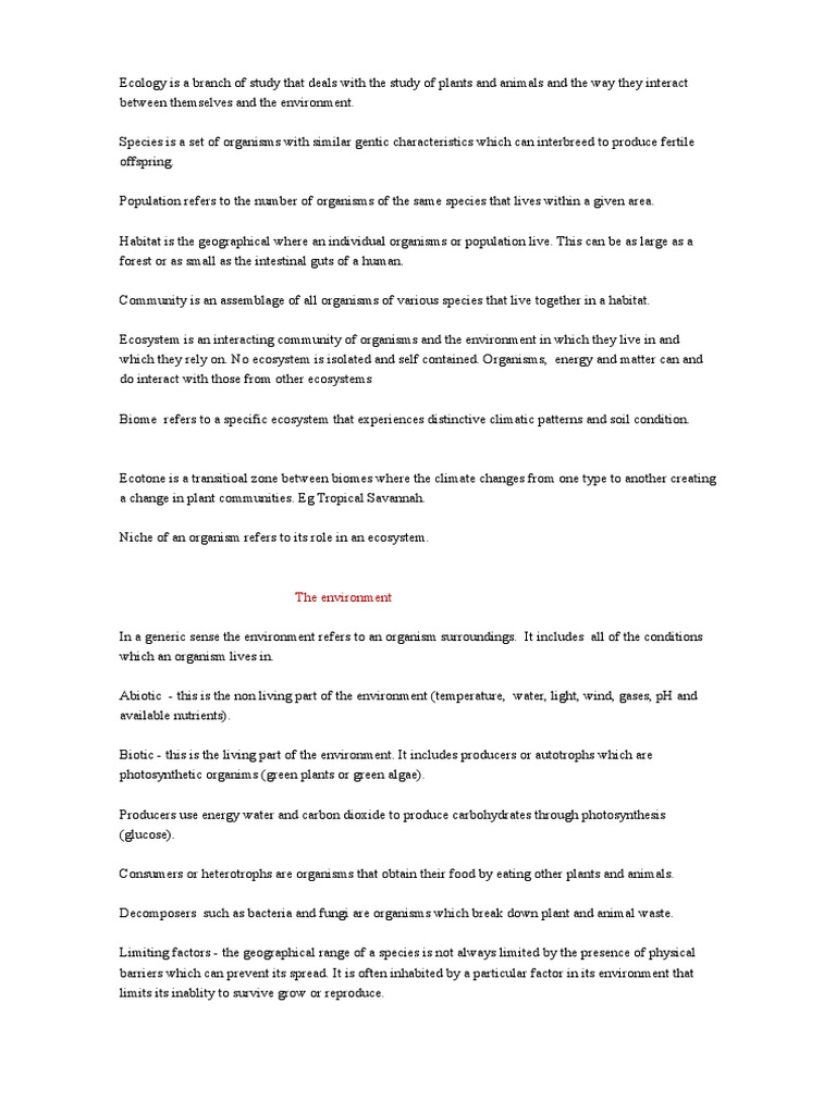 Ecosystems and Limiting Factors | PDF | Ecosystem | Plants