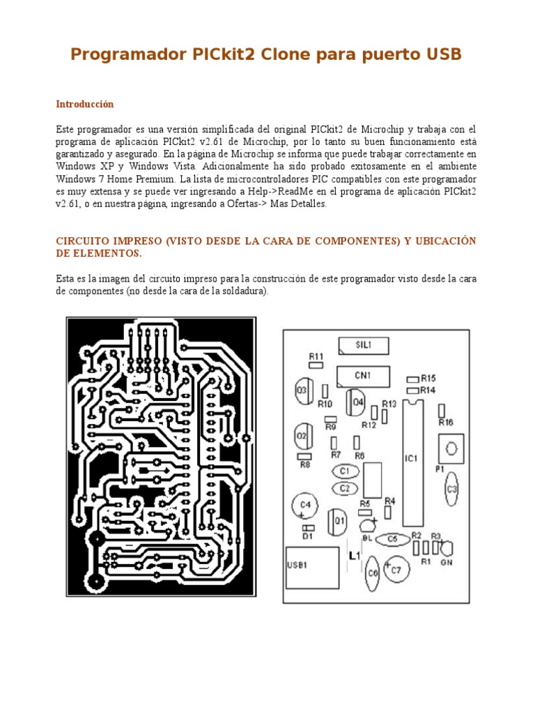 Programador PICkit2 Clone | PDF | USB | Placa de circuito impreso