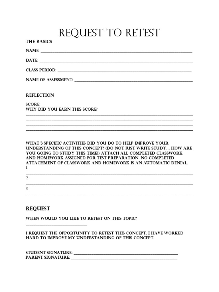 Request To Retest | PDF