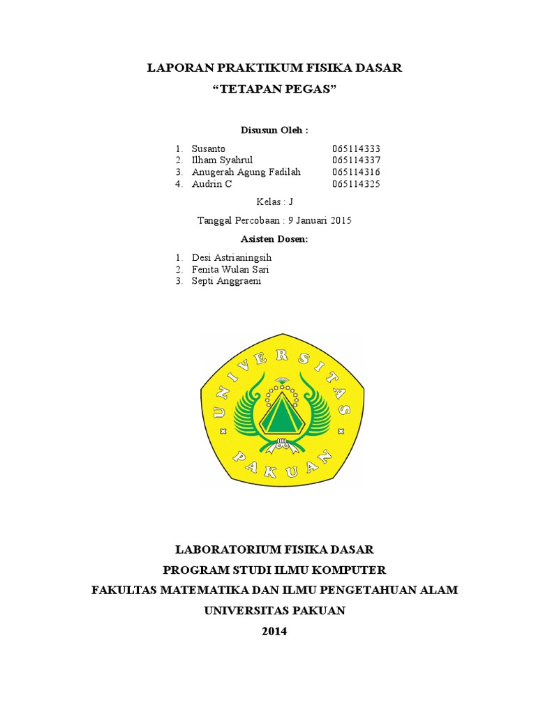 Laporan Praktikum Fisika Dasar "Tetapan Pegas" | PDF | Metode & Bahan Ajar | Sains & Matematika