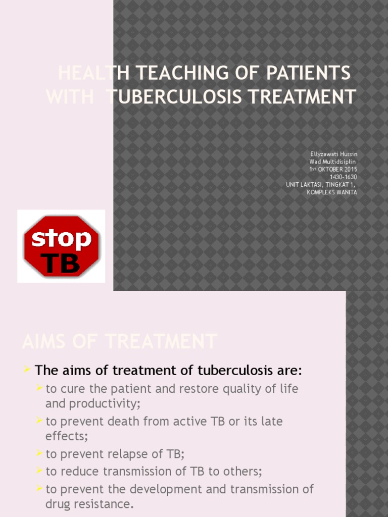 Health Teaching of Patients With Tuberculosis Treatment | PDF ...