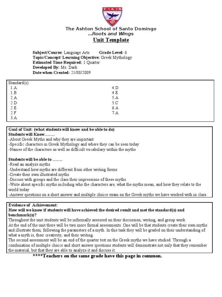 Greek Mythology for 6th Graders | PDF | Multiple Choice | Test (Assessment)