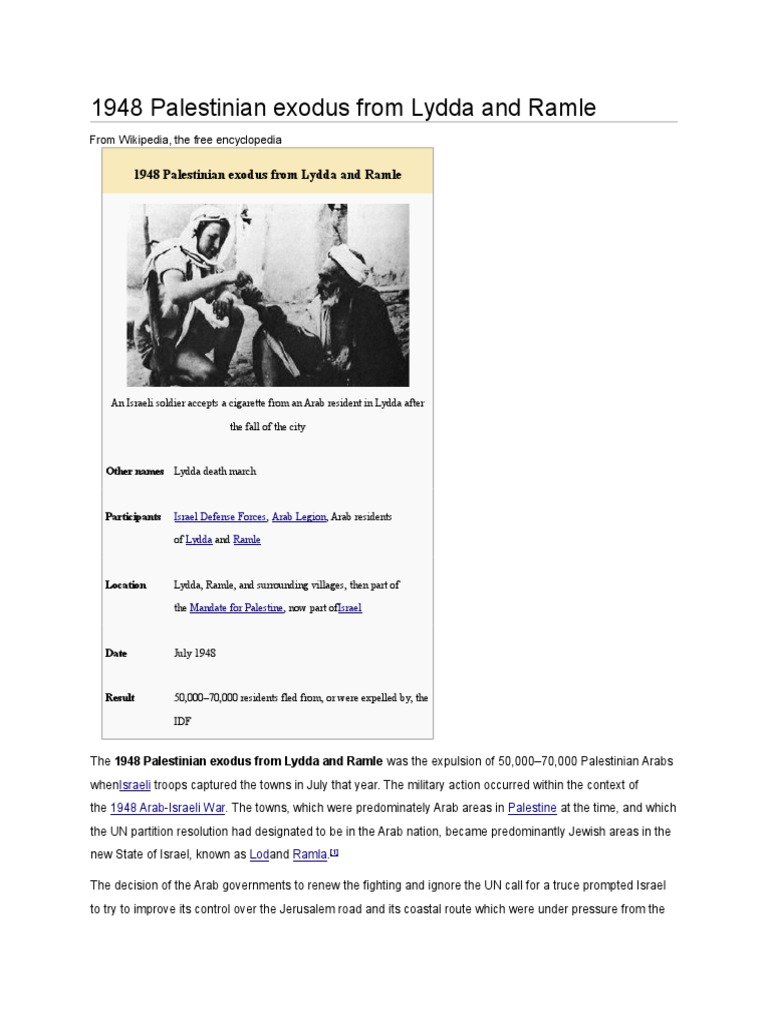 1948 Palestinian Exodus From Lydda and Ramle | PDF | 1948 Palestinian ...