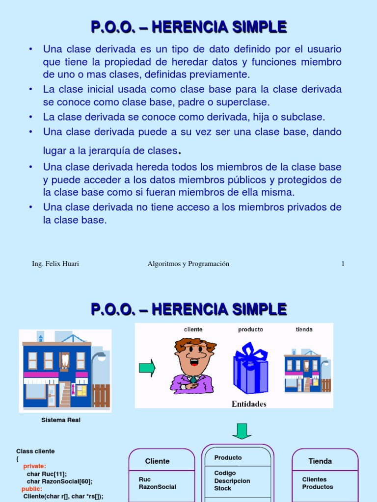 Herencia_simple.pdf | Herencia (Programación Orientada a Objetos ...