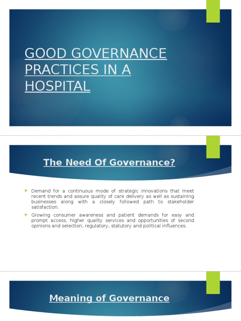 Best Practices in Hospital Governance | PDF | Good Governance | Governance