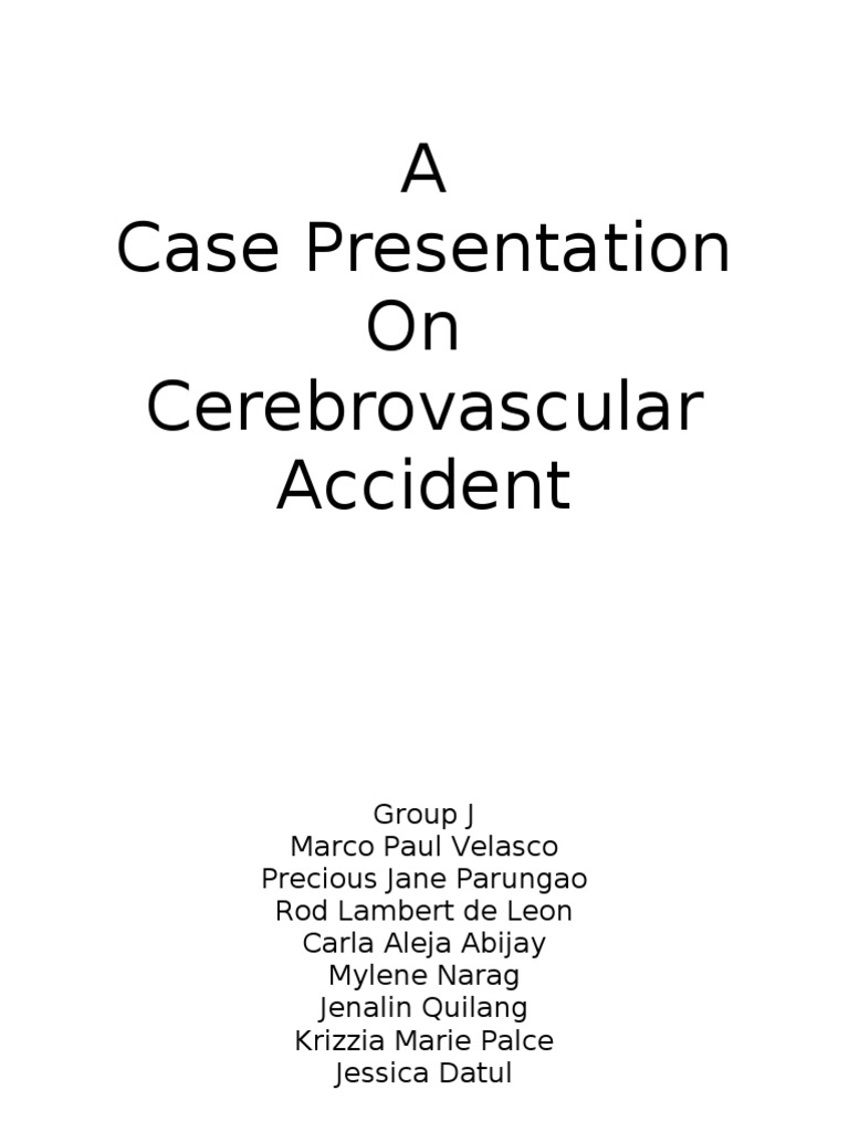 Case Study On CVA | PDF | Central Nervous System | Stroke