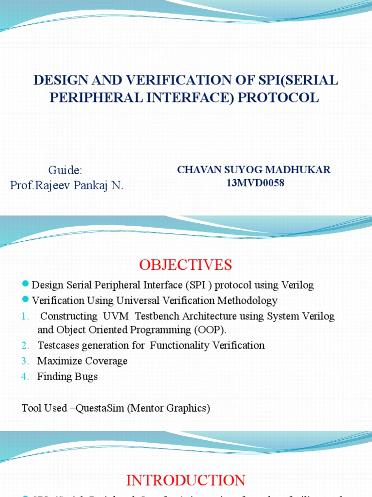On Verification Using Uvm Spi Protocol Pdf Computer Networking Electronic Engineering