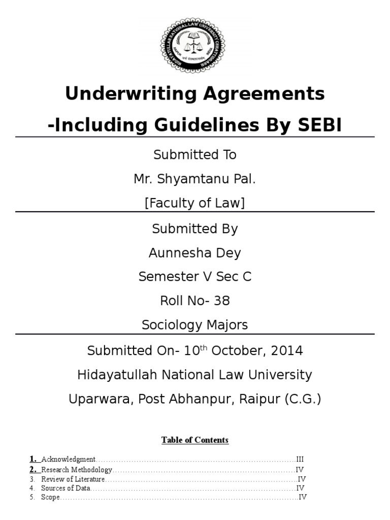 Underwriting Agreements | PDF | Underwriting | Securities (Finance)