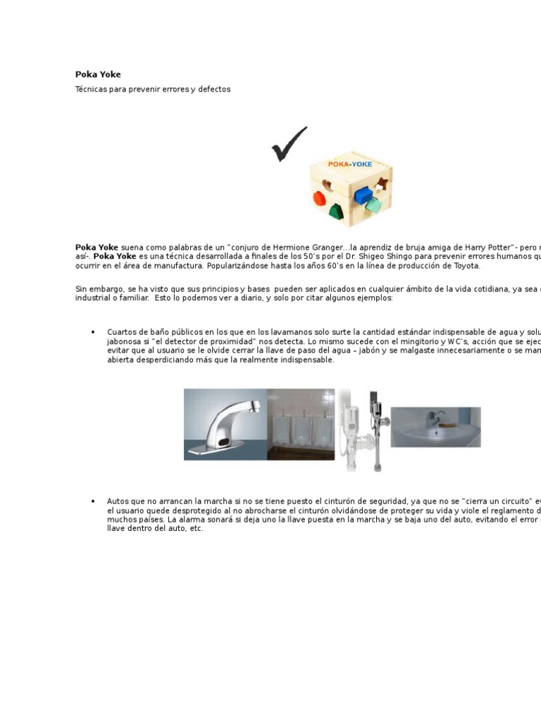 Poka Yoke Documento | PDF | Science | Ciencia aplicada