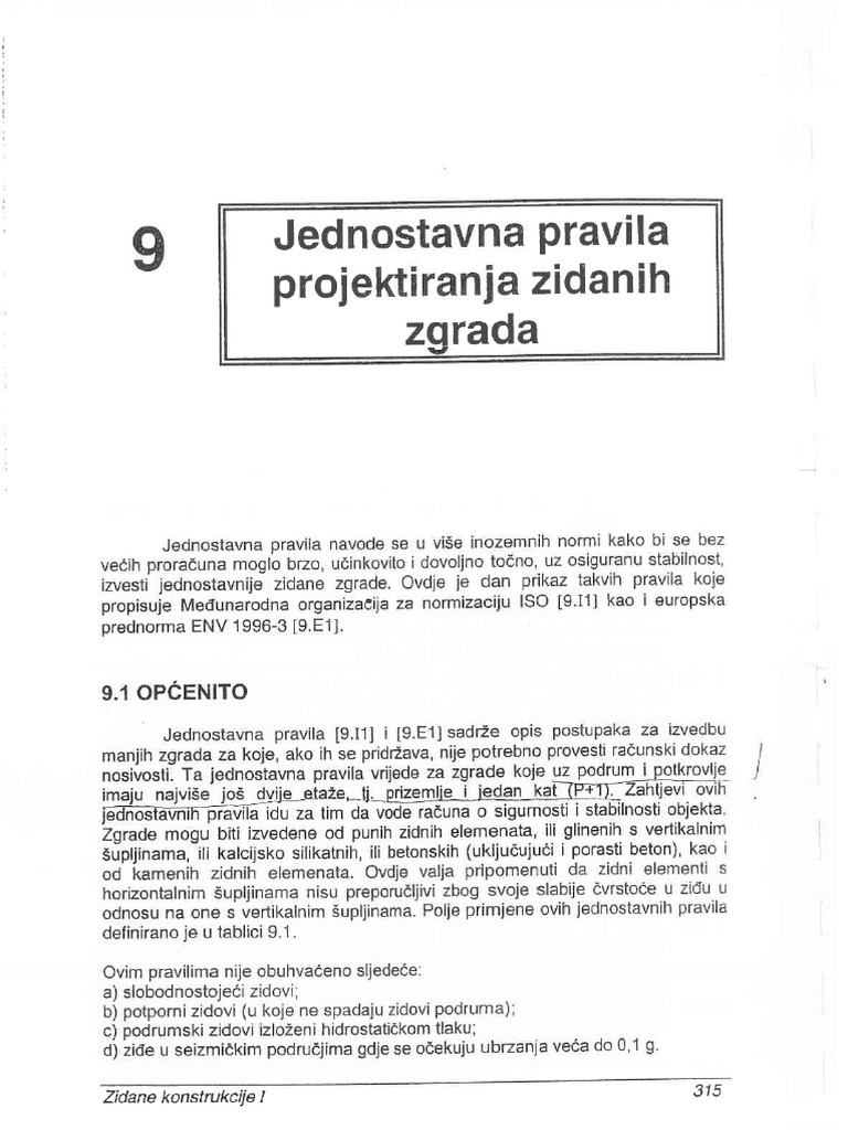 ZK 9 Jednostavna Pravila Projektiranja Zidanih Zgrada PDF | PDF