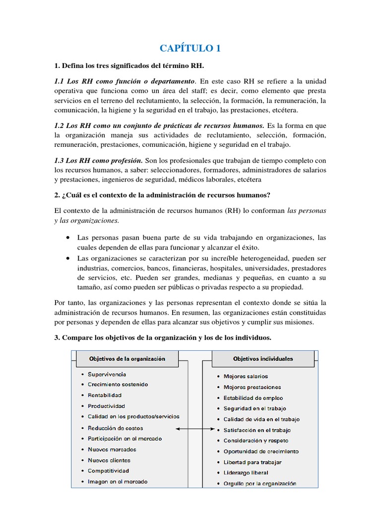 GTH - Capitulo 1 | PDF | Recursos humanos | Toma de decisiones