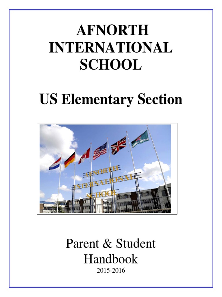 AFNORTH International School Handbook | PDF | Homework | Teachers