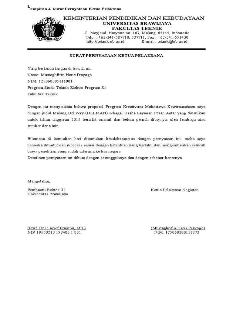 Kop Surat FT UB 20121 | PDF