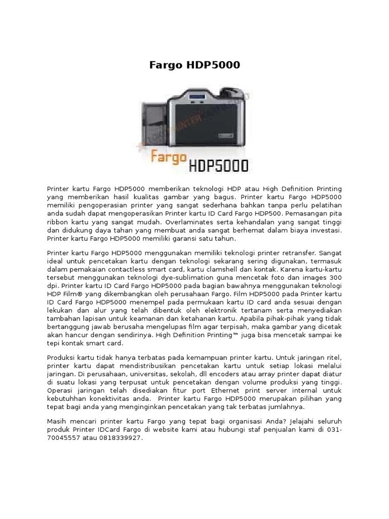 Printer ID Card Fargo HDP5000 | PDF | Game & Aktivitas | Komputer