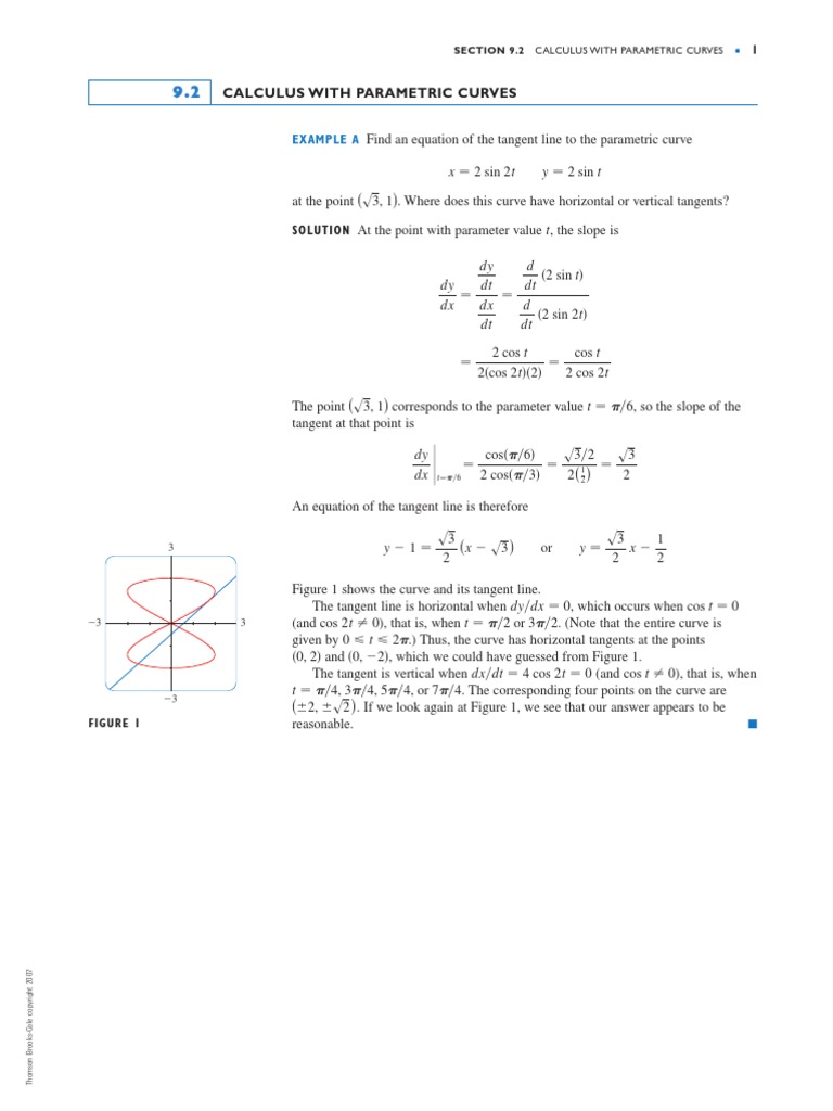 Calculus With Parametric Curves: Example A | PDF | Teaching Methods ...