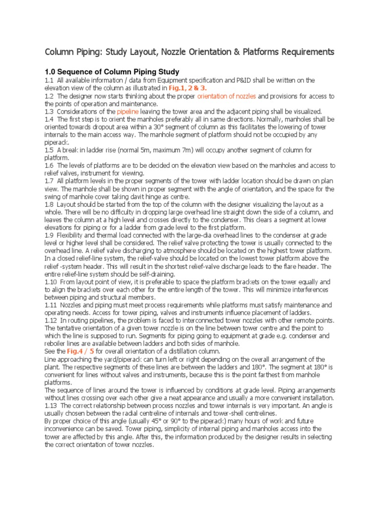 Column Piping: Study Layout, Nozzle Orientation & Platforms ...