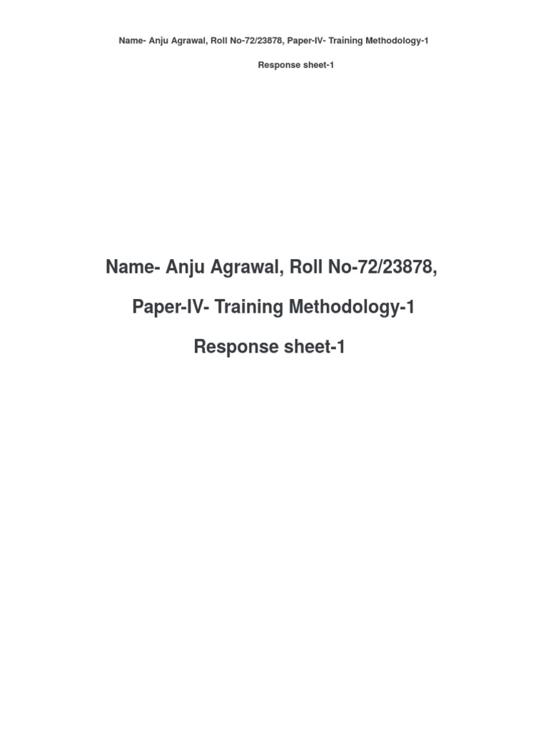 Training Methodology 1 | PDF | Pedagogy | Applied Psychology