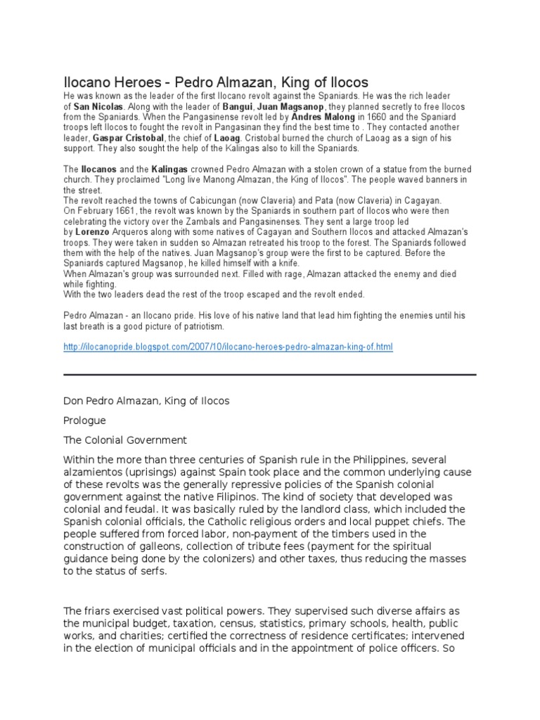 Pedro Almazan: Ilocano Revolt Leader | PDF