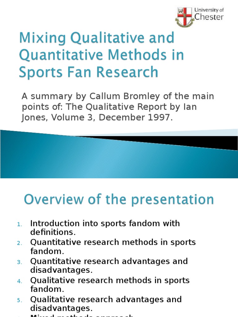 Mixing Qualitative and Quantitative Methods in Sports Fan | PDF ...