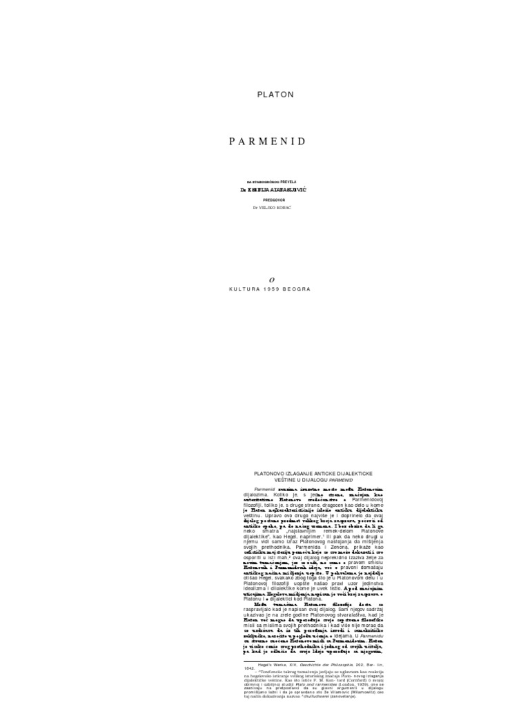 Platon - Parmenid PDF | PDF