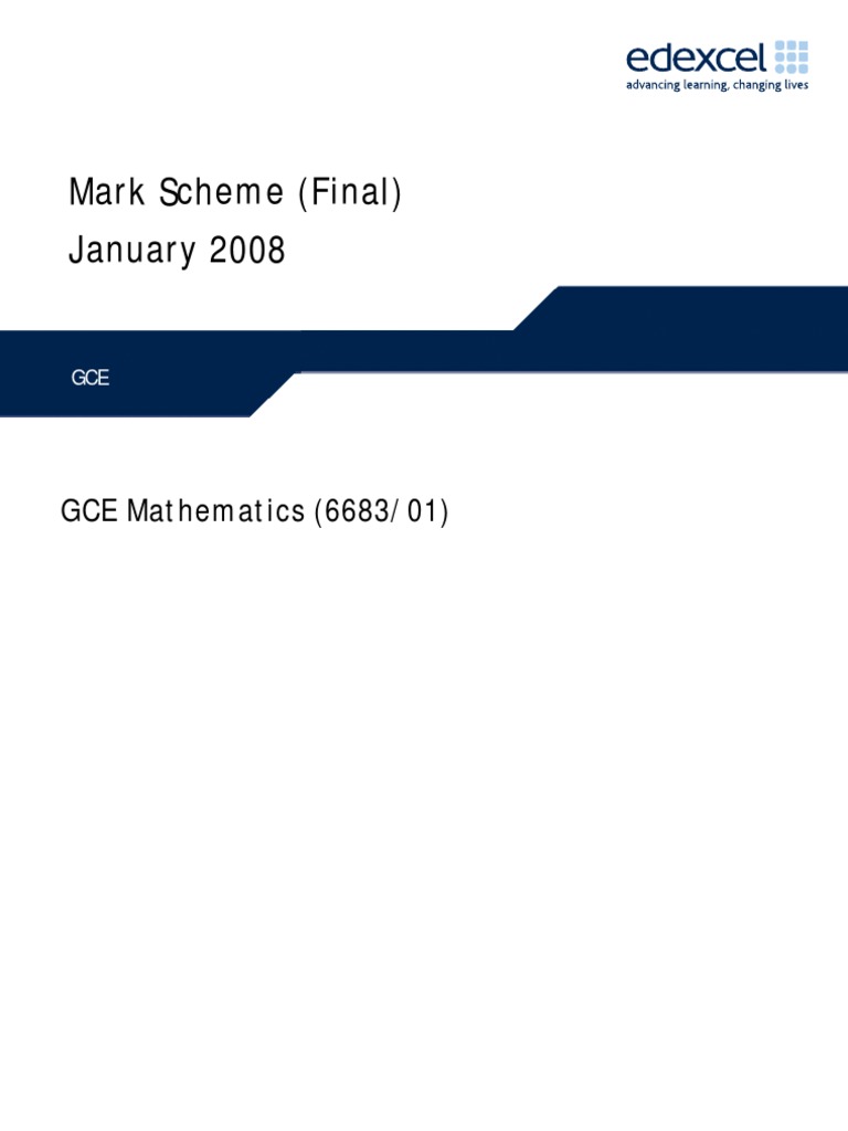 Math Jan 2008 MS S1 | PDF | Gce Advanced Level (United Kingdom ...