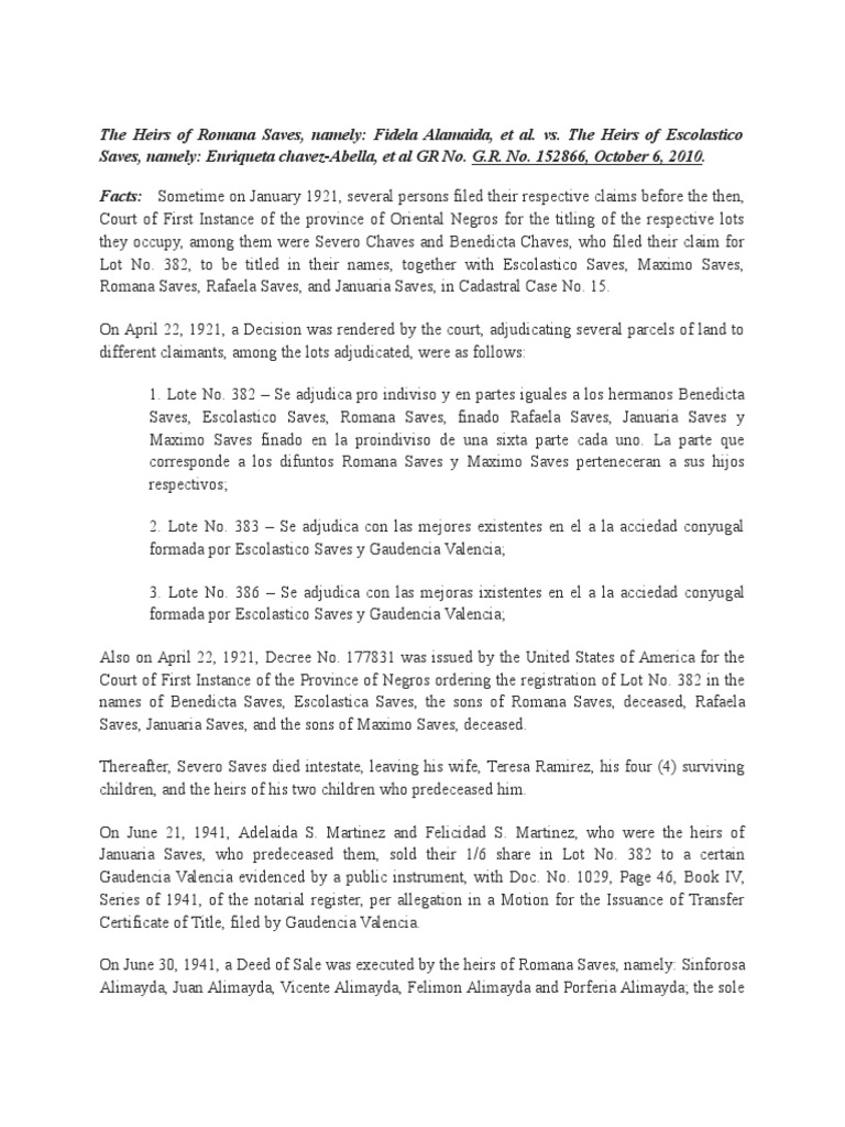 GR 152866 Sample Digest | PDF | Deed | Lawsuit