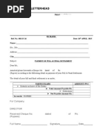 Full and Final Settlement Letter Format - 1 | PDF