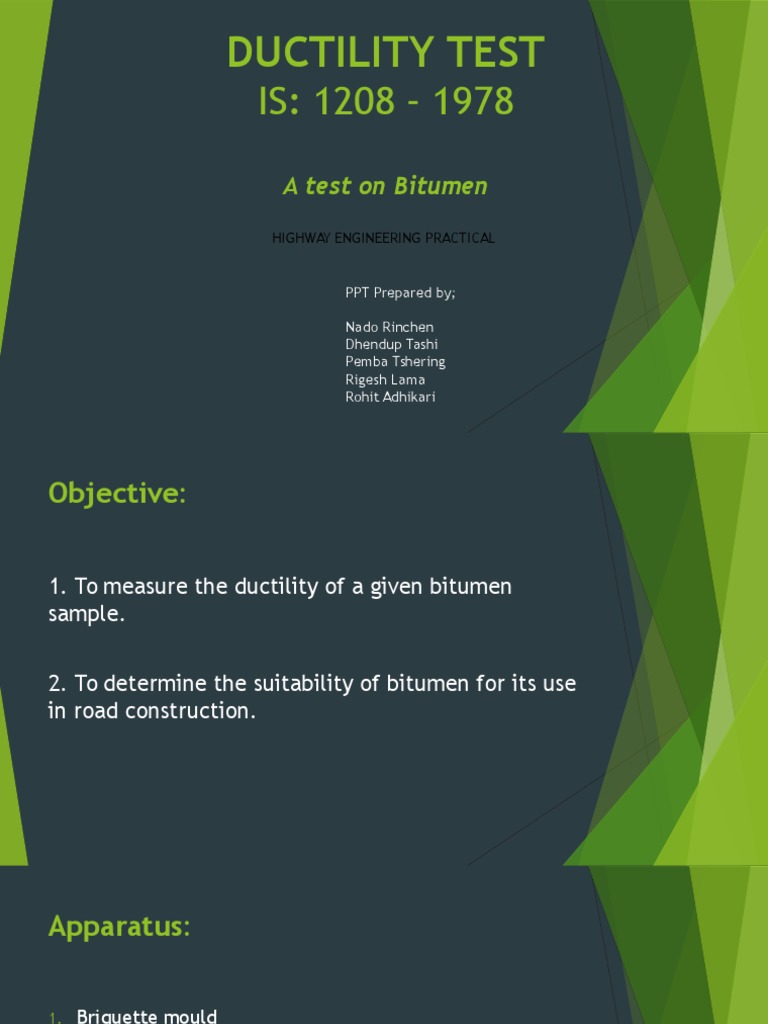 DUCTILITY TEST.pptx | Asphalt | Ductility