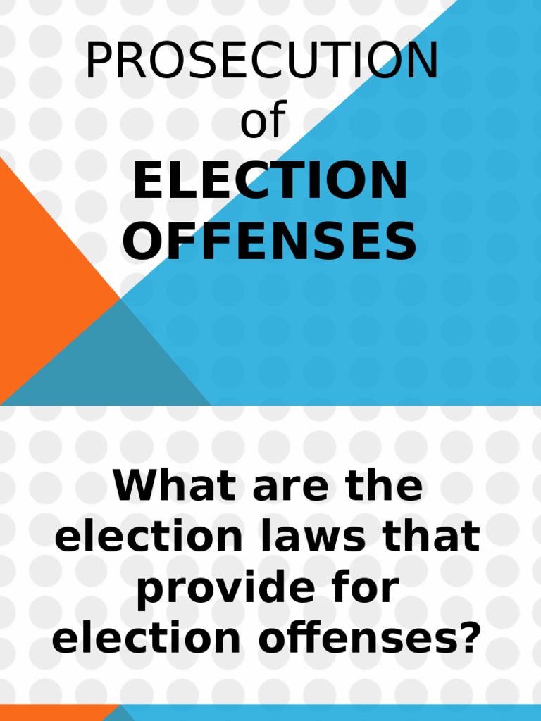 Prosecution of Election Offenses | PDF | Pardon | Constitutional Law