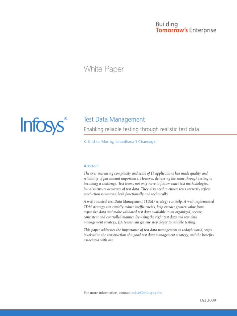 Test Data Management Strategy | PDF | Data Warehouse | Strategic Management