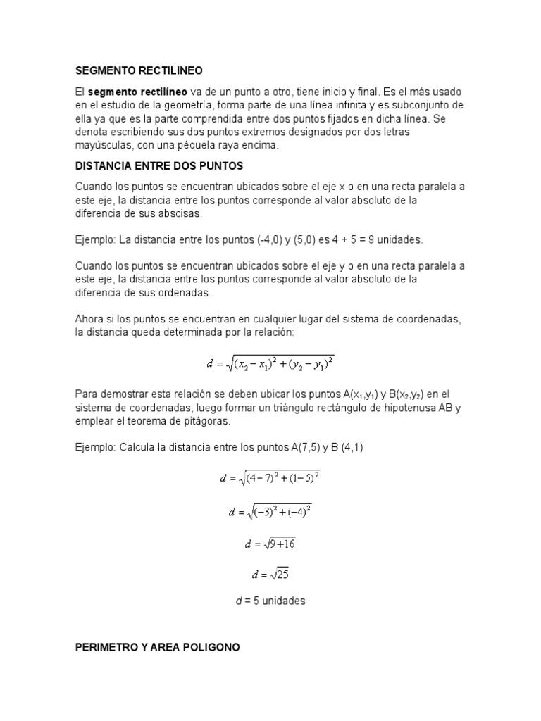 Segmento Rectilineo | PDF | Distancia | Triángulo