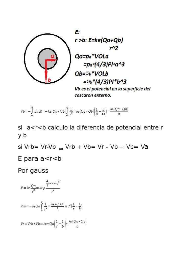 Campo y Potencial Electrico de Dos Esferas Concentricas | PDF