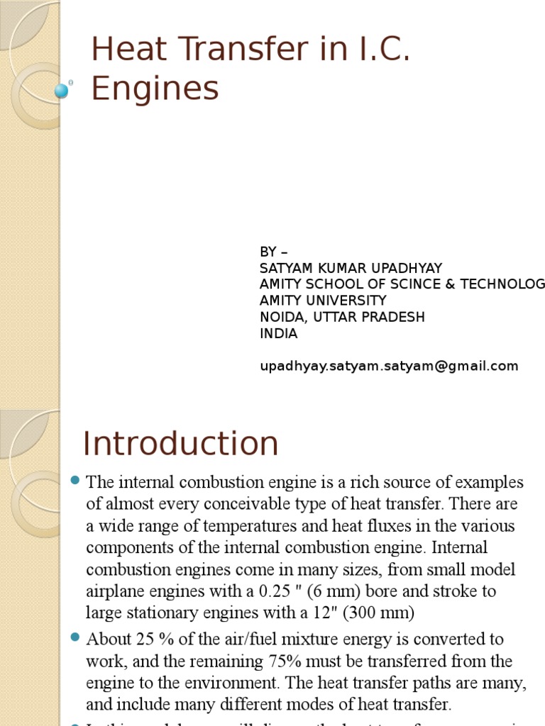 Heat Transfer On Internal Combustion Engine | PDF | Internal Combustion ...