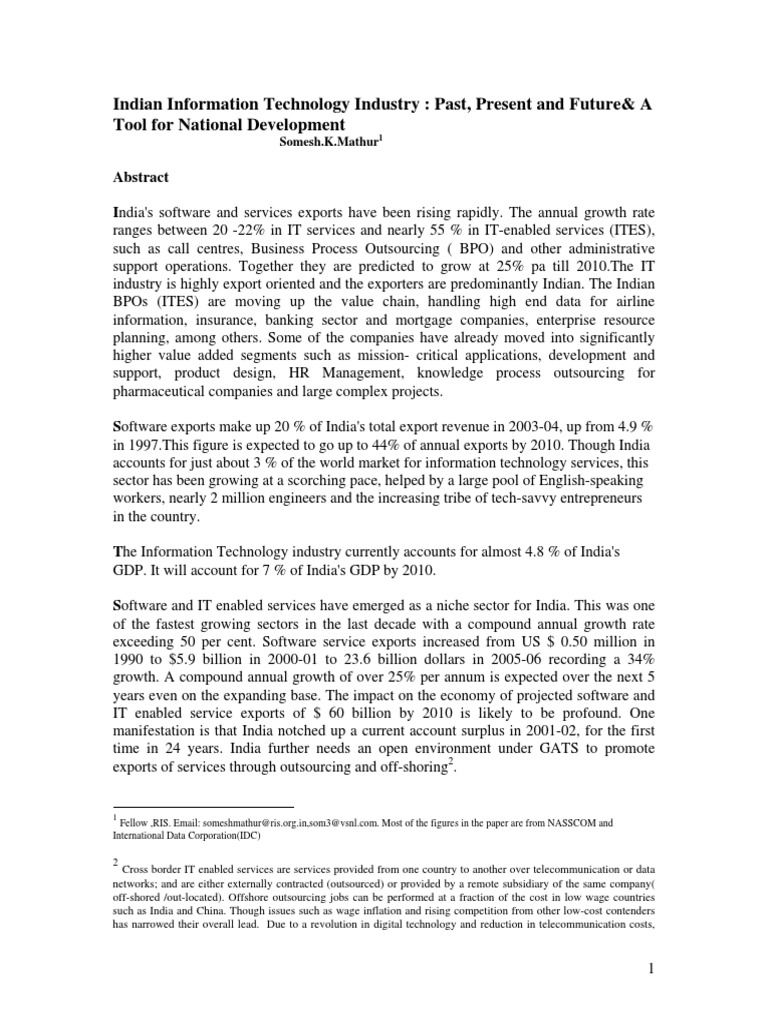 It Sector in India PDF | PDF