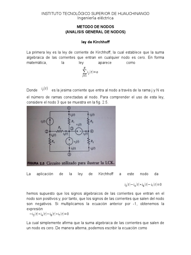 Metodo de Nodos | PDF | Resistencia Eléctrica y Conductancia | Ecuaciones
