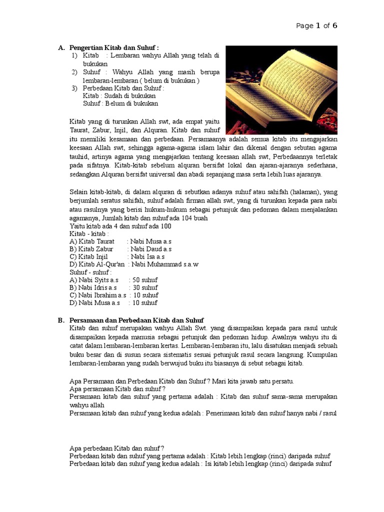 Pengertian Kitab Dan Suhuf | PDF