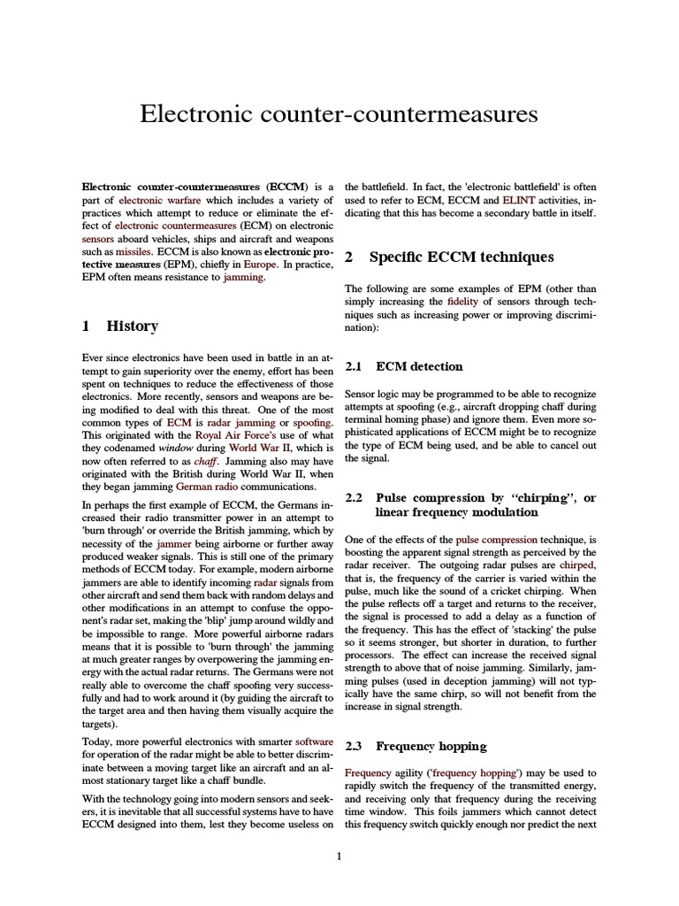 Electronic Counter Countermeasures | PDF | Telecommunications ...