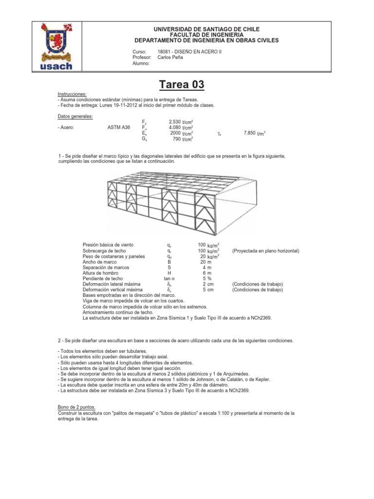 Ejercicio Diseño en Acero | Descargar gratis PDF | Barlovento y sotavento | Ingeniería