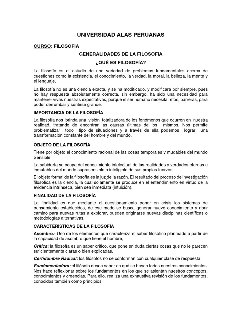 Generalidades de La Filosofia PDF | PDF | Conocimiento | Science