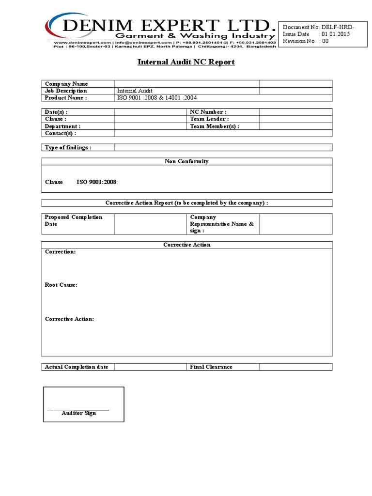 Internal Audit NC Report