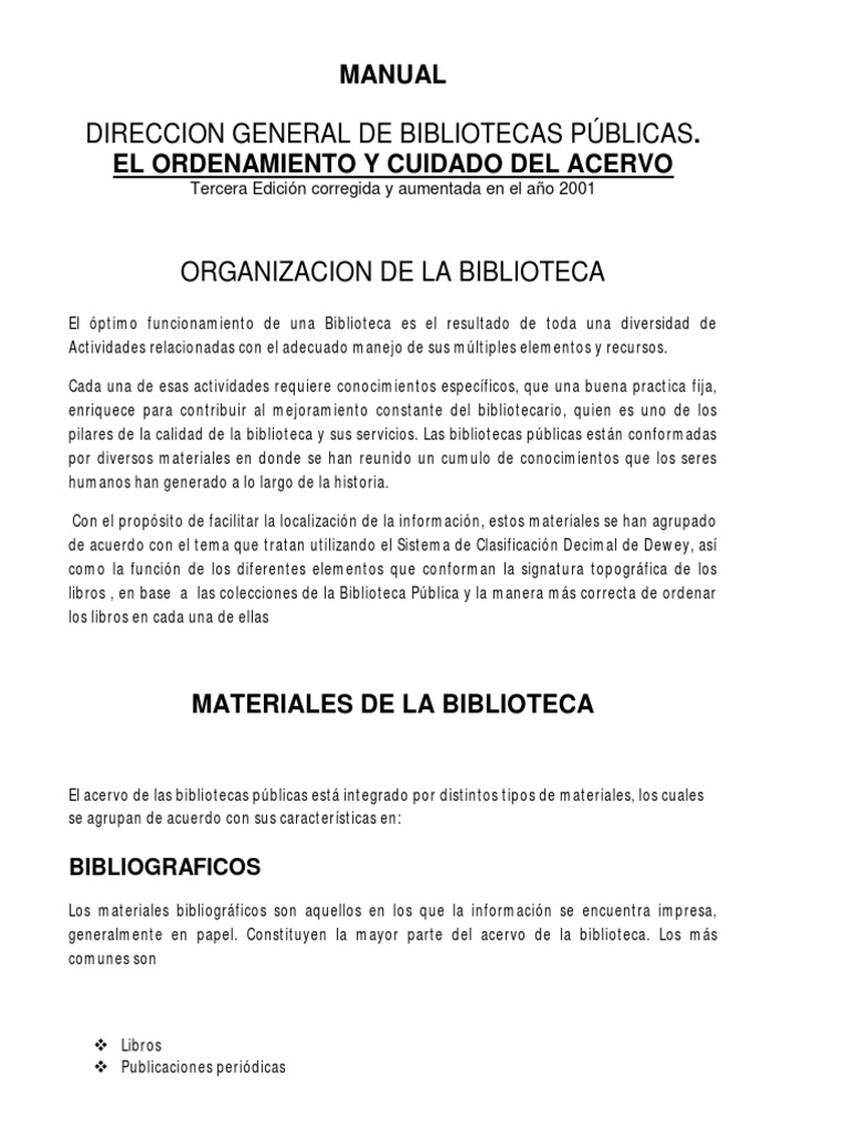 Manual Bibliotecas Publicas Pdf Pdf Libros Bibliotecas